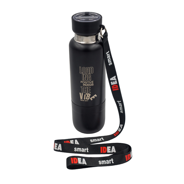 MULTINA multifunctional vacuum bottle 500ml, black | Promolog