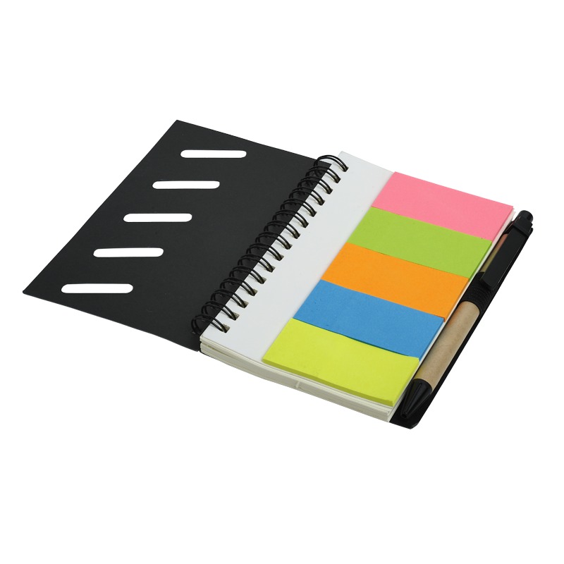FRAGA set of sticky notes and notebook, black | Promolog