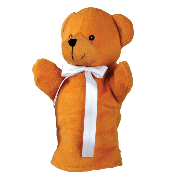 TEDDY BEAR plush hand puppet, brown | Promolog